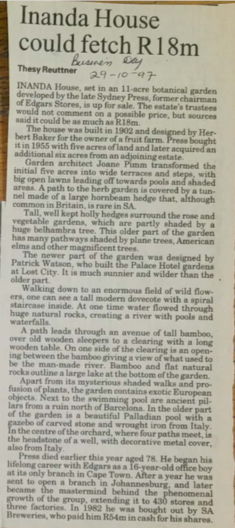 Inanda House | The Heritage Register